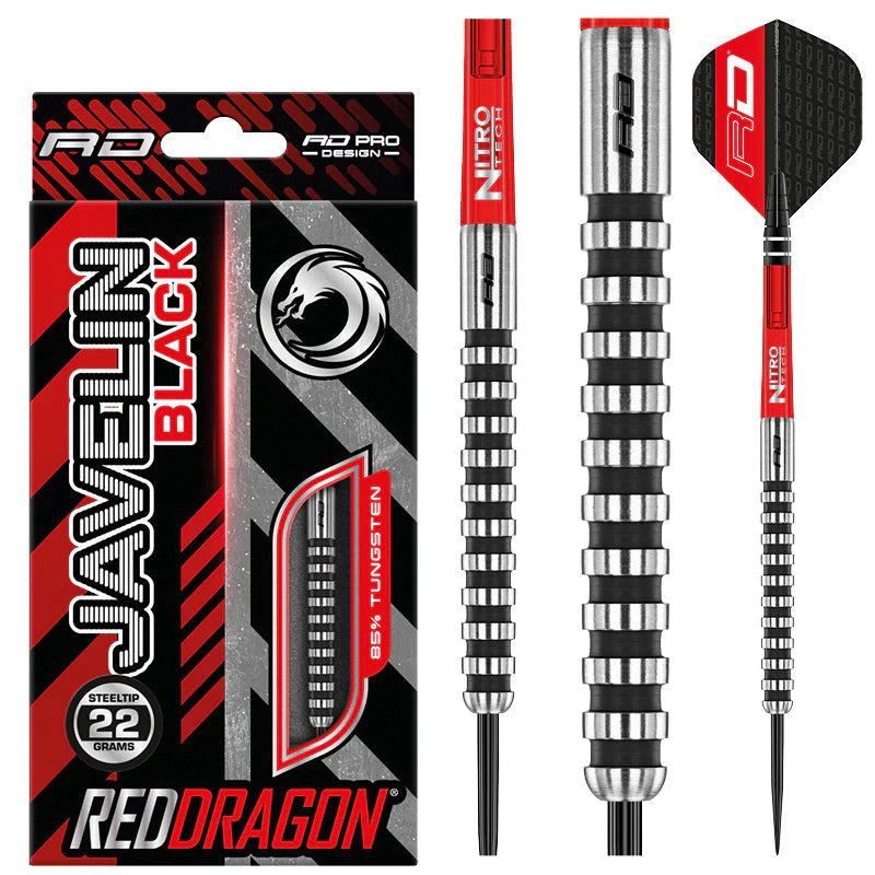 Red Dragon - Javelin Black - Steel Tip Darts– Tiger Darts