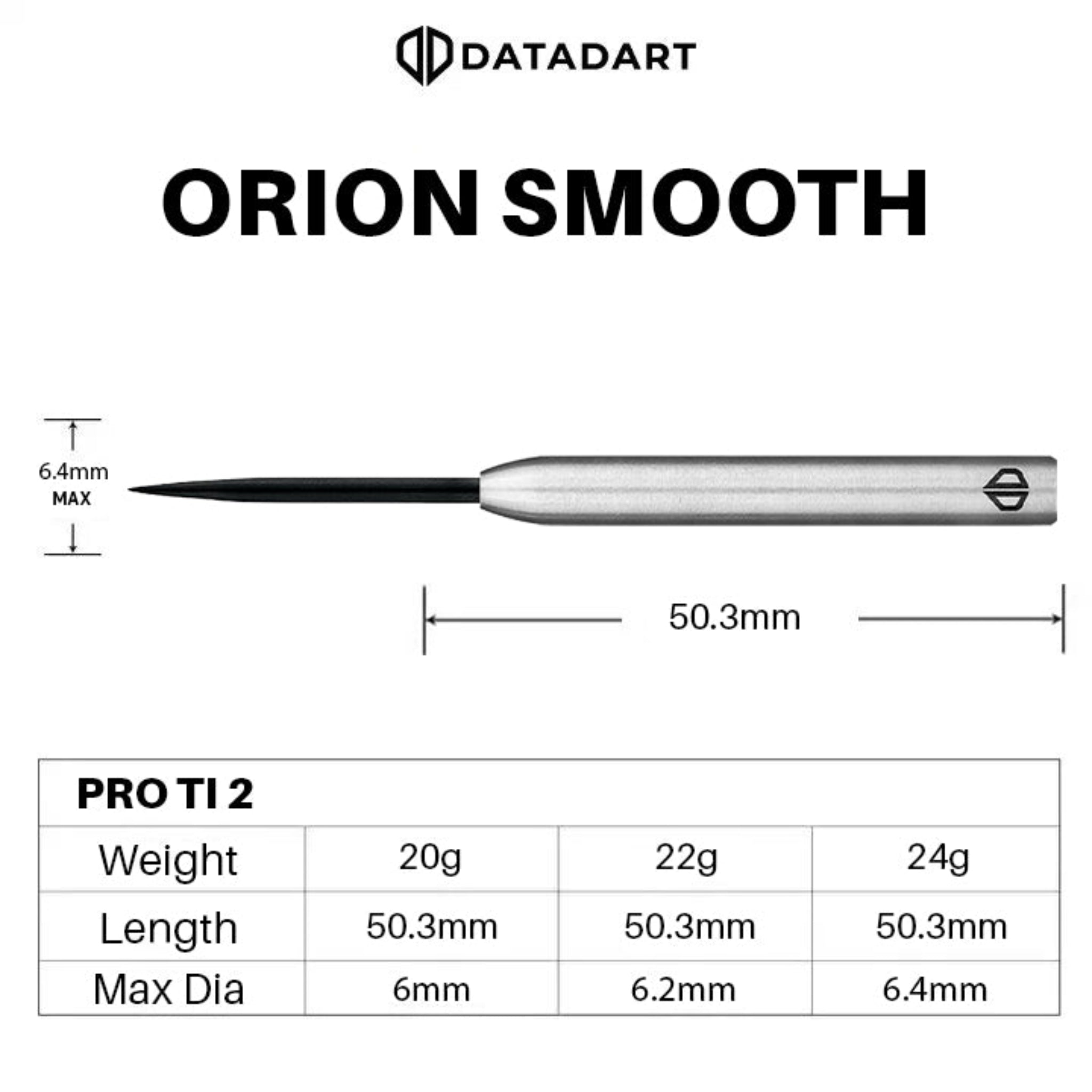 Datadart - Orion Smooth - Steel Tip Darts - 90% Tungsten– Tiger Darts